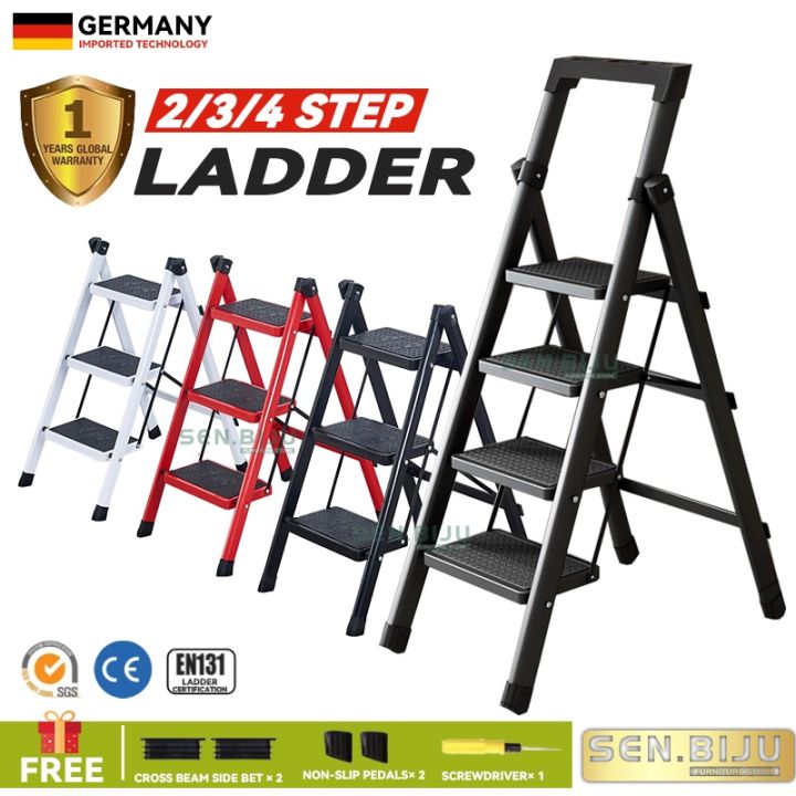 Ladder 3-step 4-Step Ladder Folding Home Ladder Iron Black And White 2 ...