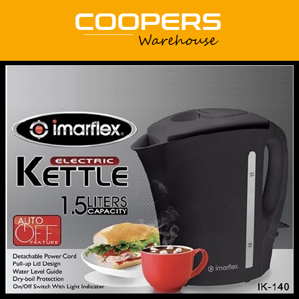 Imarflex Water Electric Kettle 1.5L (IK-140) * COOPERS Warehouse ...