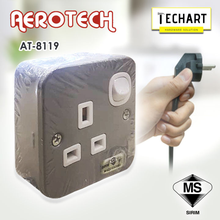 13A Single Metal Clad 3 pin switch socket outlet (Sirim Approved) Made ...