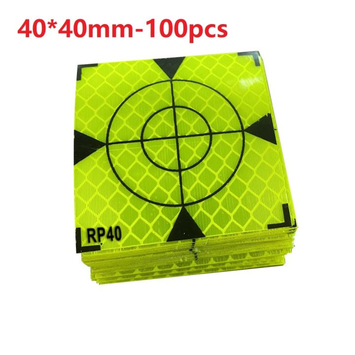 100Pcs Target Total Station Reflector วัดตำแหน่งด่วน Yellow Crosshairs ...
