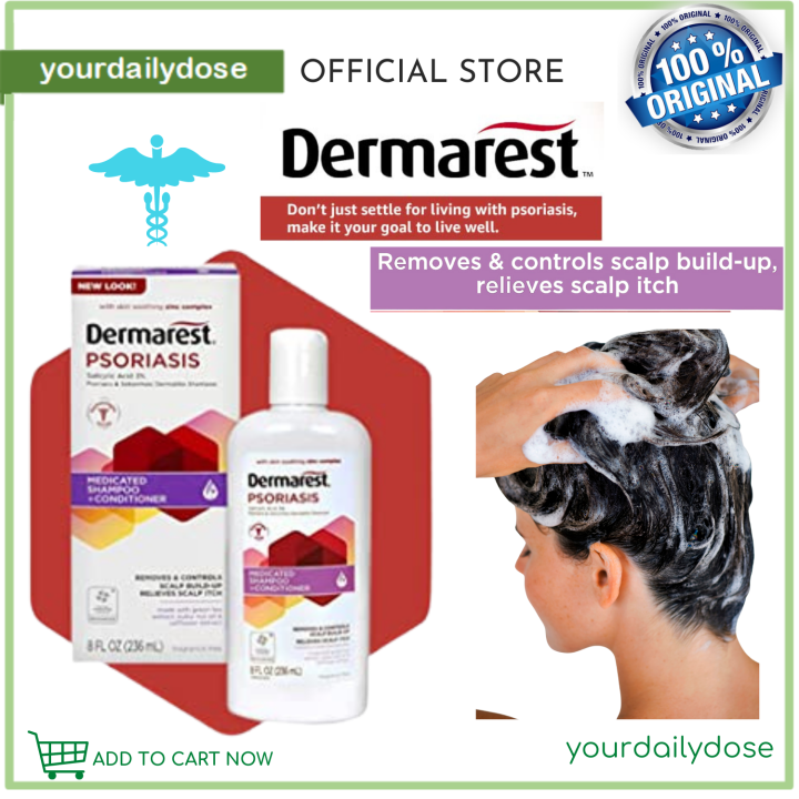 Dermarest Psoriasis Medicated Shampoo and Conditioner, Unscented ...