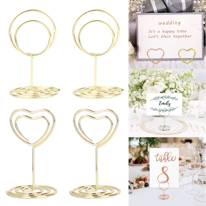 6Pcs Metal Photo Clip Stands Place Card Holders Wedding Table Number ...