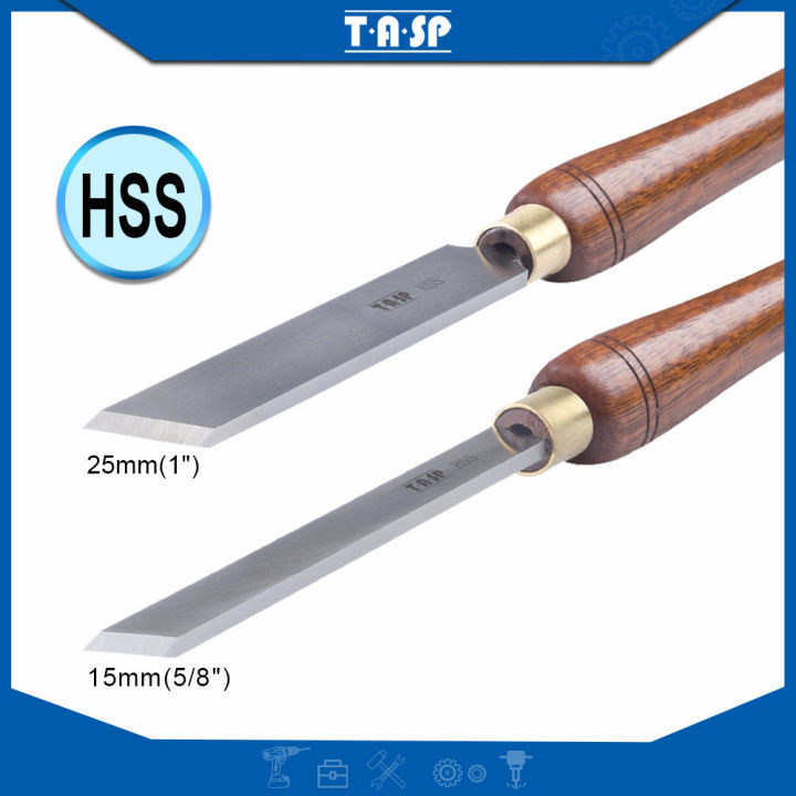 TASP Skew Chisel Woodturning Tools 1" 5/8" HSS Blade Wood Turning Gouge ...