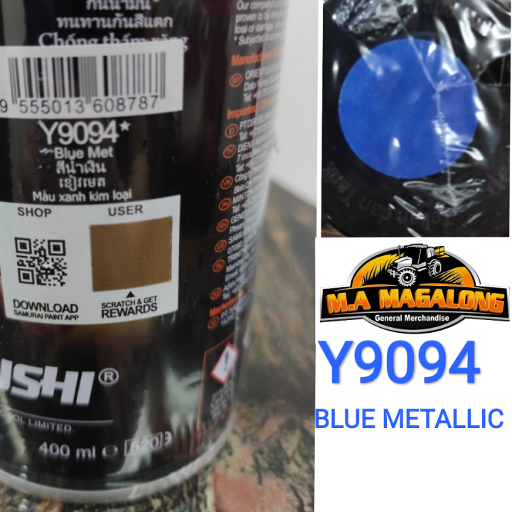 SAMURAI BLUE METALLIC Y9094 (YAMAHA SINGLE COLOR ) 400ml SPRAY PAINT ...