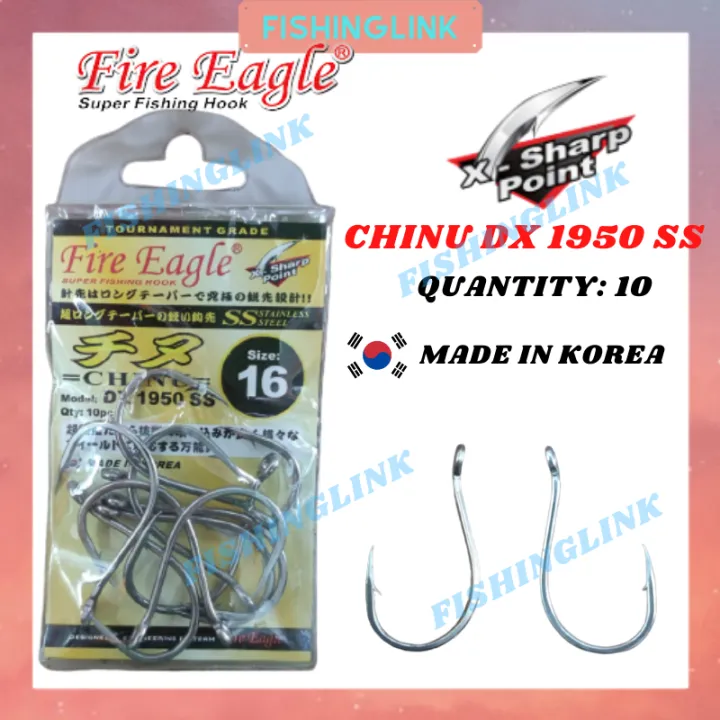 Fire Eagle Chinu Hook DX 1950SS Made In Korea Stainless Steel X-Sharp ...