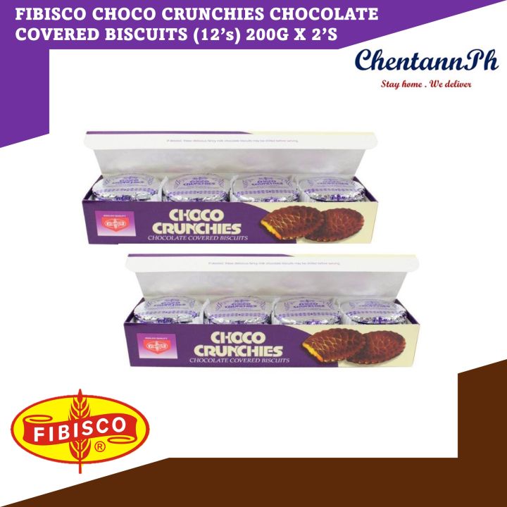 FIBISCO Choco Crunchies Chocolate Covered Biscuits 12's - 200G x 2 ...