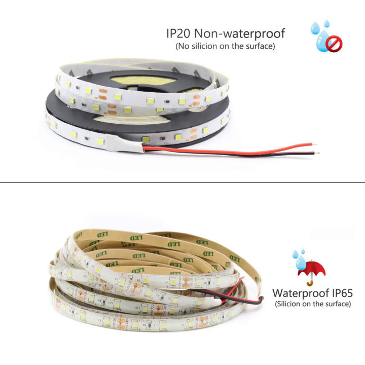 12 V LED Strip Light 5M Waterproof SMD 2835 Warm White RGB DC 12 Volt ...