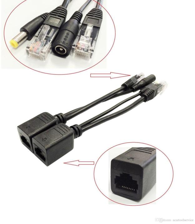 PoE Power Over Ethernet Injector Splitter Adapter Cable For DC Devices ...