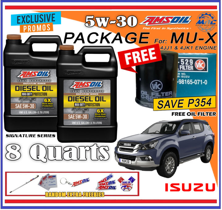 AMSOIL Signature Series Max Duty 5W-30 8 quarts FREE Oil Filter Package ...