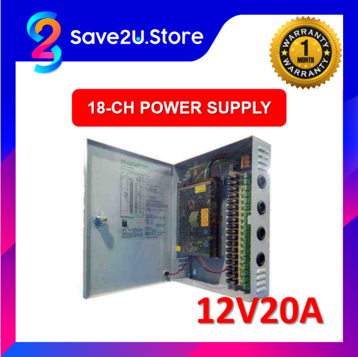 Power Supply Metal Casing 12V 10A / 15A 9-Channel / 12V 20A 18-Channel ...