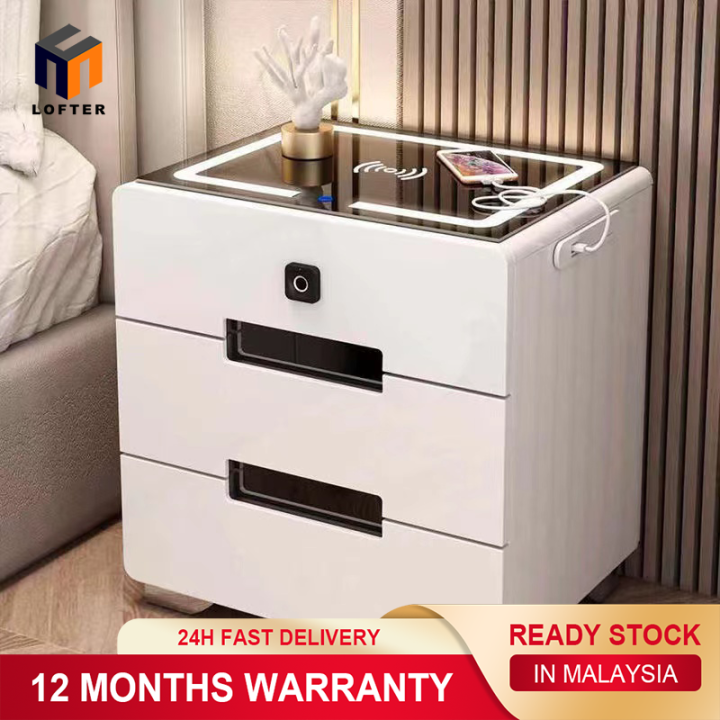LOFTER 【🚚Malaysia Stock🚚】Smart bedside tables Light luxury bedside table simple modern European ...