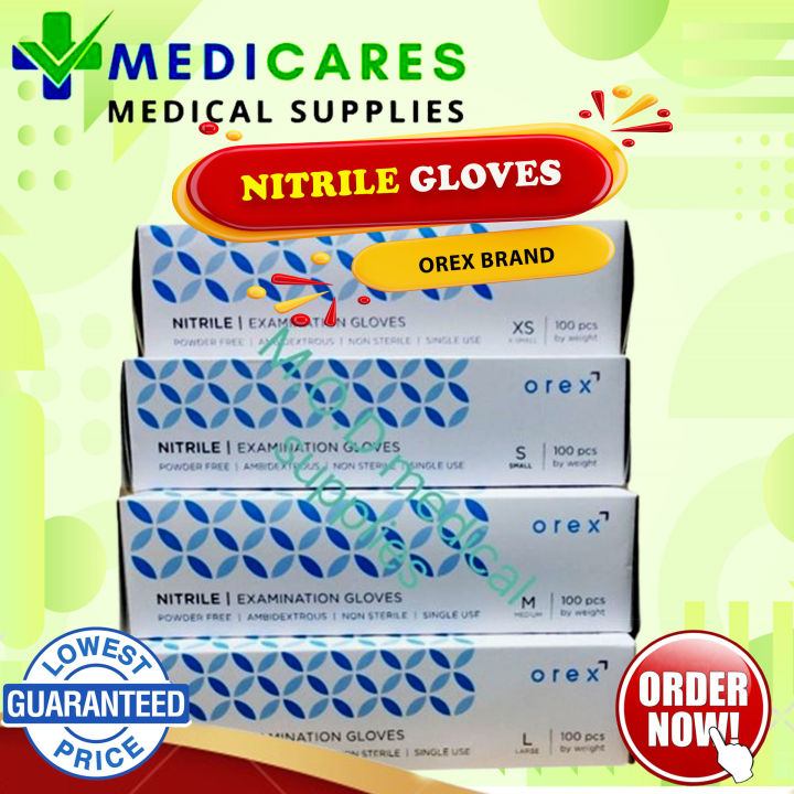 OREX Disposable Nitrile Examination Gloves (Powder Free, Latex Free ...