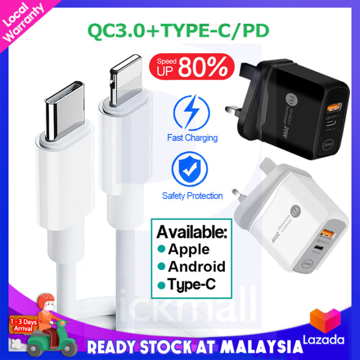 [Ready Stock] USB Charger Adapter Quick Charge PD 3.0 Fast Charger for ...