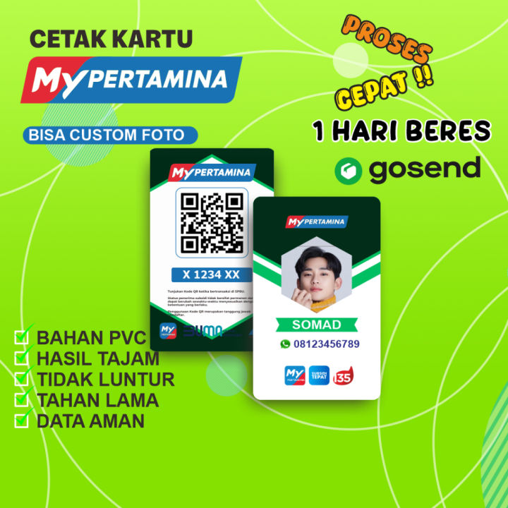 Kartu My PERTAMINA / ID Card My Pertamina Costum Foto Bahan Tebal PVC 0,96 Satu Hari Jadi-Kartu ...