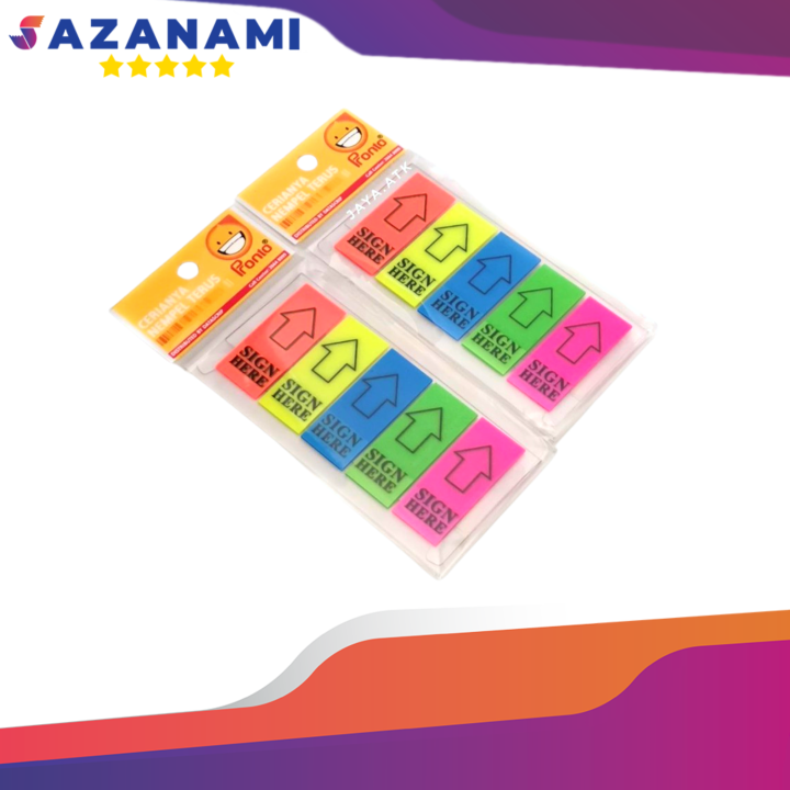 PRONTO SIGN 5 WARNA PENANDA TANDA TANGAN MEMO STICKY NOTE | Lazada ...