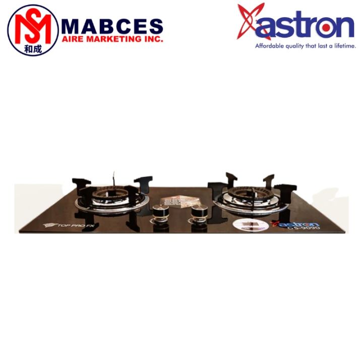 Astron Built-in Double Burner Gas Stove with Hob and Tempered Gl Top GS ...