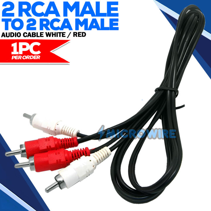 2RCA Male to 2 RCA Male Connector Cable Stereo Dual Audio Wire ...