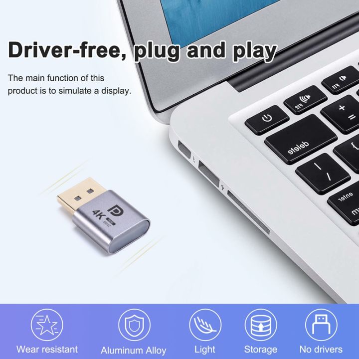 4K 60HZ UHD DP Dummy Plug Displayport Virtual Display Adapter EDID ...