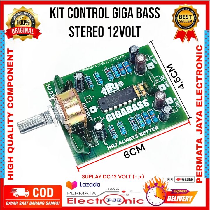 kit tone control giga bass stereo 12 volt | Lazada Indonesia