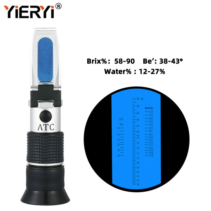 Yieryi Handheld Refractometer Honey Refraction Tools 58~90 Brix 38~43 ...