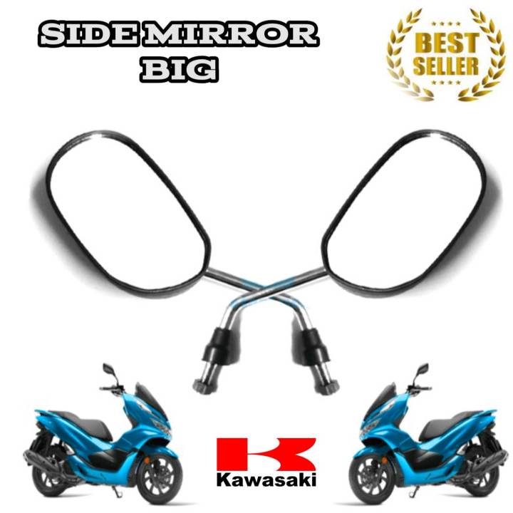 KAWASAKI Barako- Motorcycle Side Mirror Standard size | Chrome Stem ...