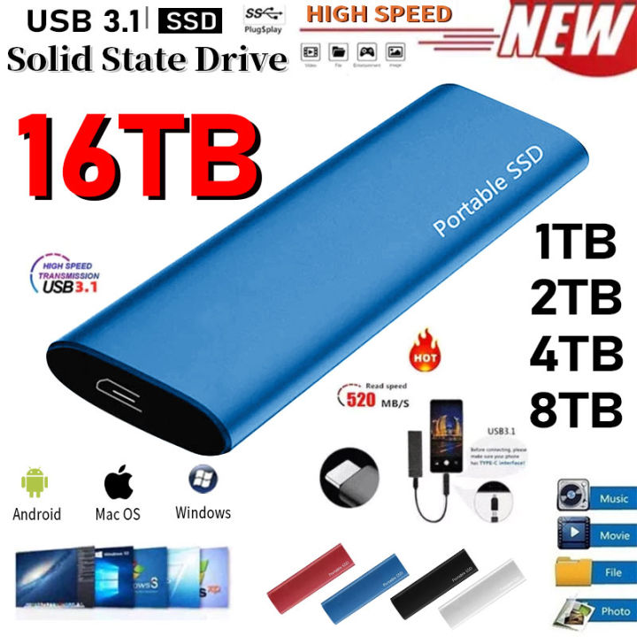 1TB Portable SSD Type-C USB 3.1 500gb ssd Hard Drive 2TB External SSD M.2 for Laptop/Desktop ...