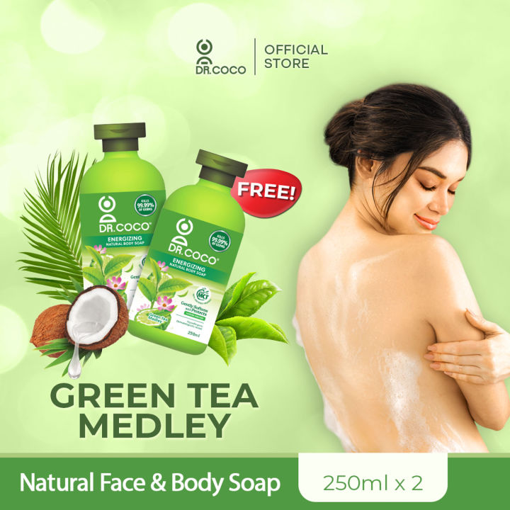 DR. COCO Energizing Natural Body Soap Green Tea Medley, 250ml + Green Tea Medley, 250ml | Lazada PH