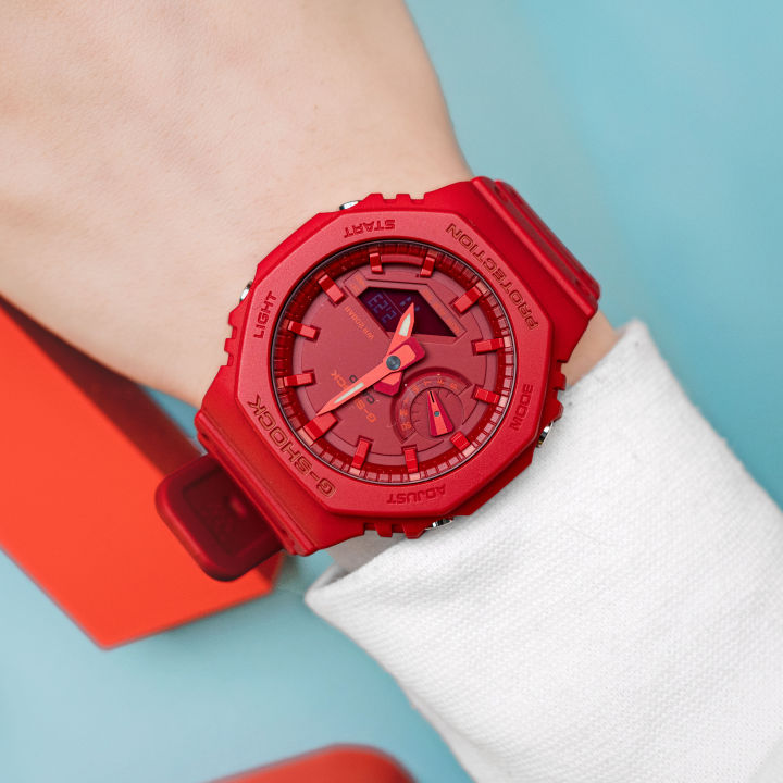 Casio Casio Watch G-SHOCK farm oak octagonal red sports table GA-2100 ...