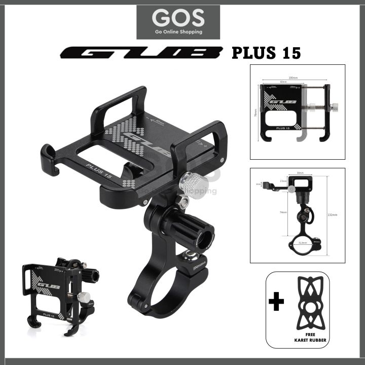 Holder Hp Motor GUB PLUS 15 Besi Dudukan Penahan Handphone Stang sepeda ...
