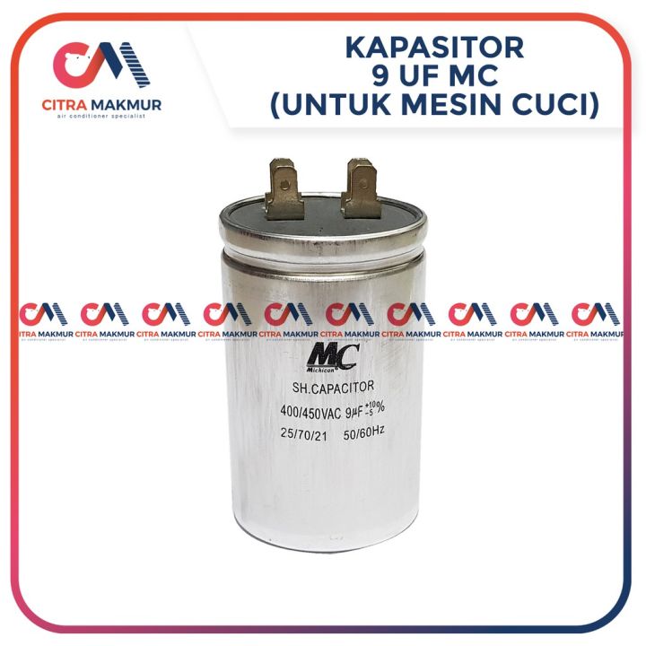 Kapasitor 9 uf MC Pompa Air Mesin Cuci LG Capasitor Sanyo mikro Single satuan Kabel Soket ...