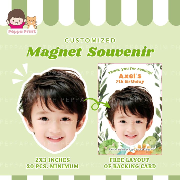 Face Magnet Ref Magnet Souvenir for Baptism Christening Birthday Party ...