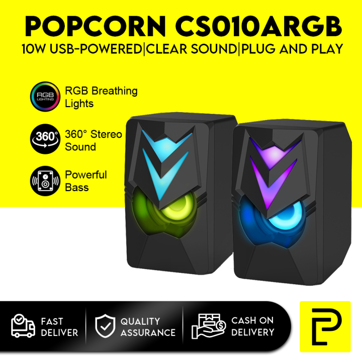 Gaming Speakers Popcorn Computer Speakers for Desktop or Laptop, 10W USB-Powered PC Speakers ...