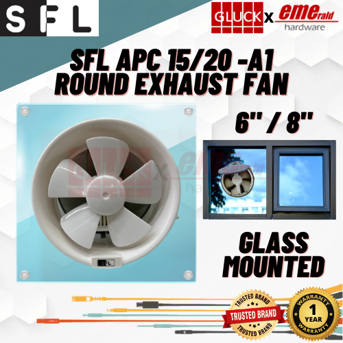 APC SFL GLASS MOUNTED EXHAUST VENTILATING FAN FOR GLASS WALL | Lazada