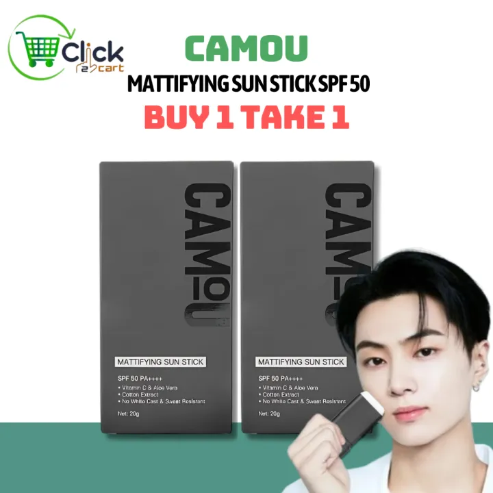 Camou Men's Mattifying 20g Sun Stick SPF50 PA++++ Oil Control No White ...