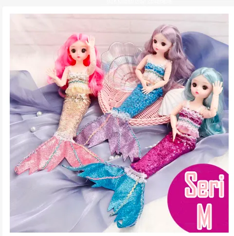 (Seri-M) Mainan Anak Boneka Mermaid Bjd Doll Cute DIY Princess 30 cm ...