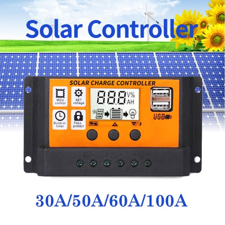 Controller Panel Surya 12V/24V Solar Charger Controller Otomatis 30A ...