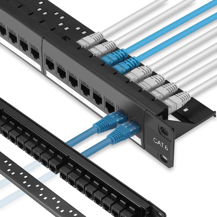 ZoeRax Patch Panel 24 Port Cat6 Cat6a Cat7 with Inline Keystone 10G ...