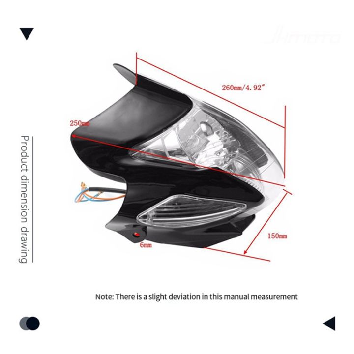 【UUM】-Universal Dirt Bike Ghost Face Headlight Hood Headlight Assembly ...