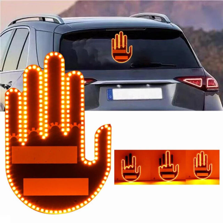 Creative and fun gesture lights, warning brake lights on the rear ...