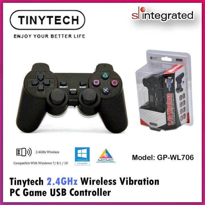 🔥PROMOTION🔥 Tinytech 2.4GHz Wireless Vibration PC Game Controller | Lazada