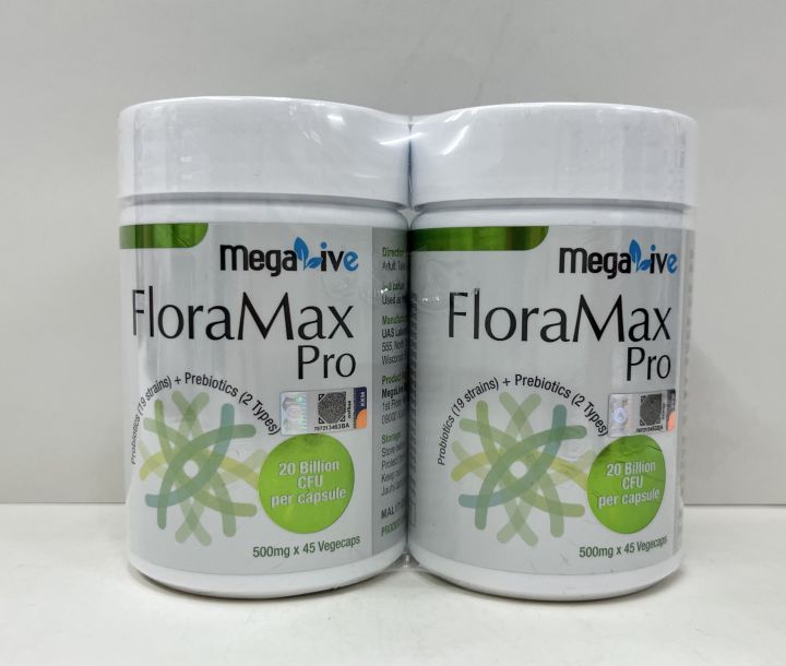MegaLive FloraMax Pro (19 Strains Probiotics + 2 Types Prebiotics) 500mg Vegcaps 2x45's | Lazada