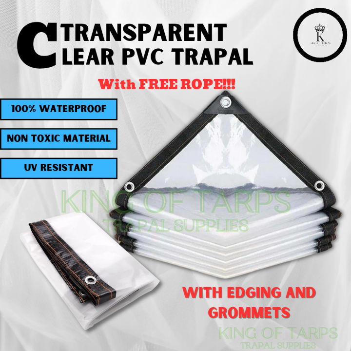 CLEAR WATERPROOF TRAPAL TARPAULIN WITH GROMMETS AND ROPE - TRAPAL LONA ...