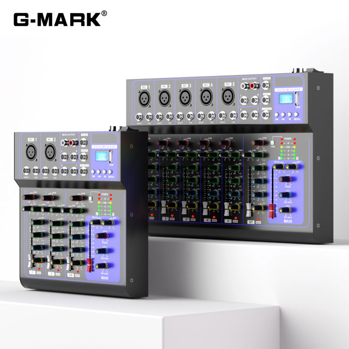 G-MARK F4/F7 Bluetooth Portable Audio Mixer 4/7-Channel DJ Sound Mixing ...