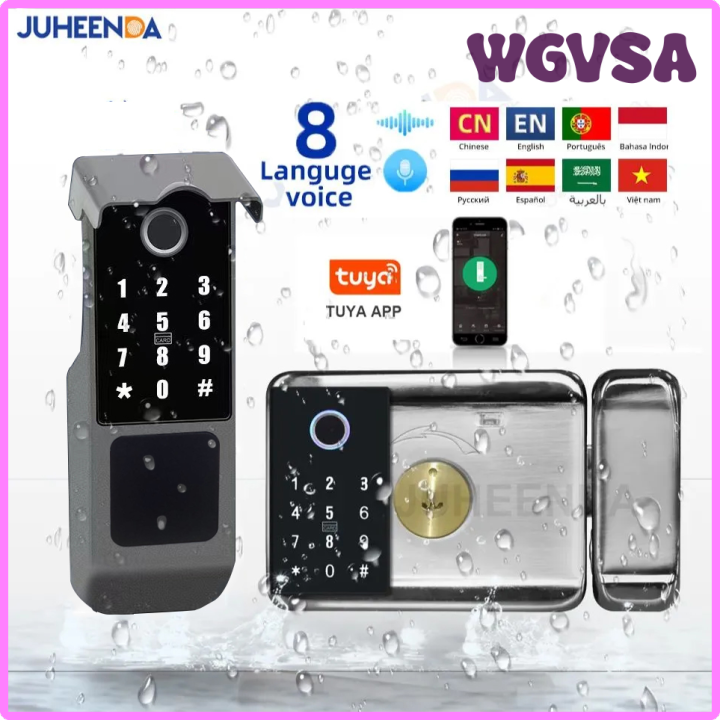 WGVSA Outdoor Smart Lock Digital Code IC Card App Remote Control Fingerprint Tuya Wifi Lock ...