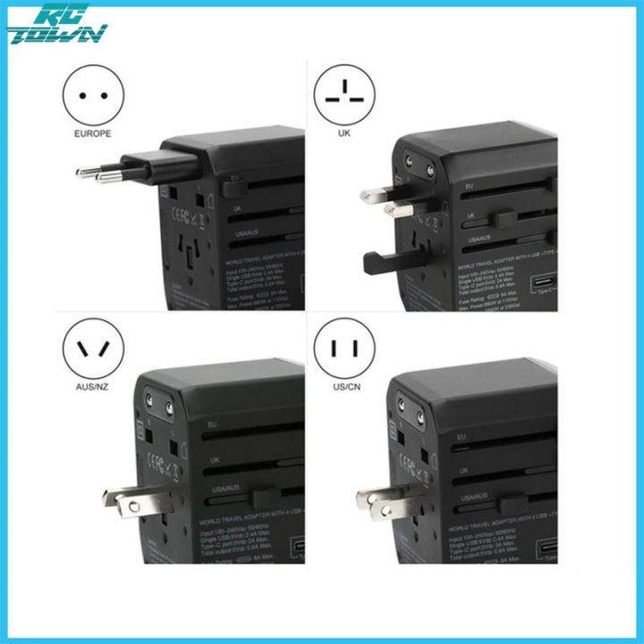 Type-C Universal World Travel Power Adapter Wall Charger Conversion ...