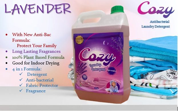 Cozy Antibacterial Laundry Detergent 5L ( LAVENDER ) / Extra High ...