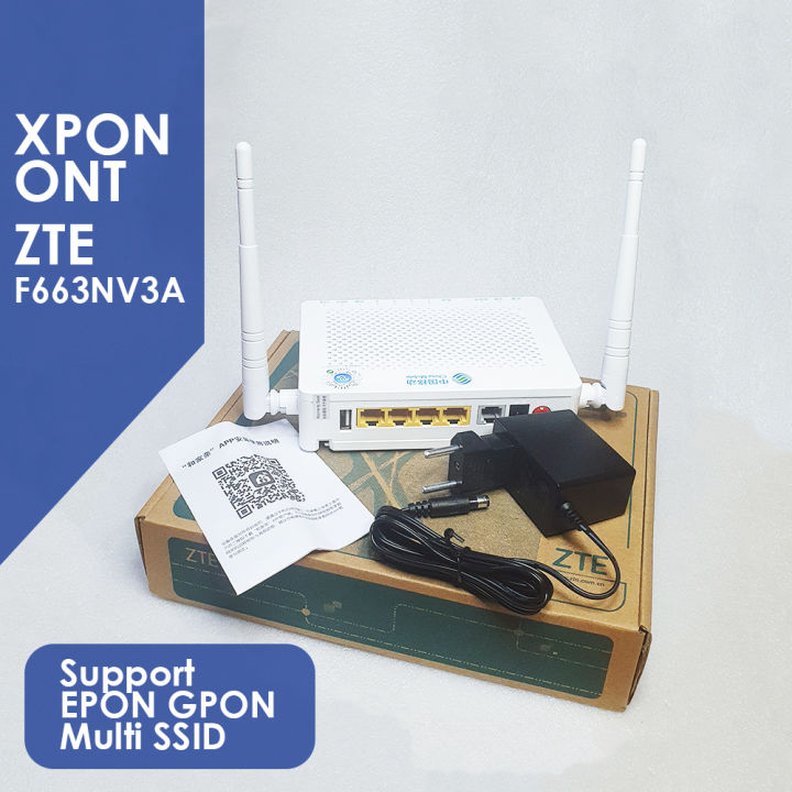 FO - XPON ONU ONT F663NV3A ZTE EPON GPON FULL SET Box + ADAPTOR ...