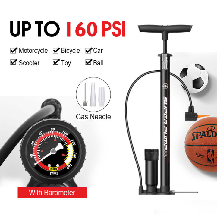 🇸🇬 Fast Delivery Bicycle Floor Air Pump With 160PSI Gauge High Pressure ...