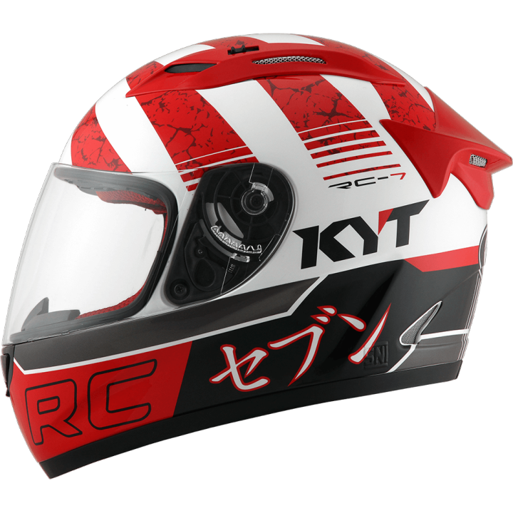 Helm KYT RC7 RC Seven RC-7 Seri 17 White Red Full Face KYT | Lazada ...