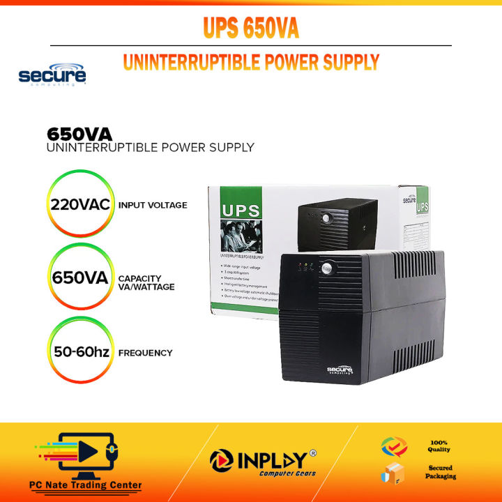 Secure UPS 650VA with built in AVR (Uninterrupted Power Supply) | Lazada PH
